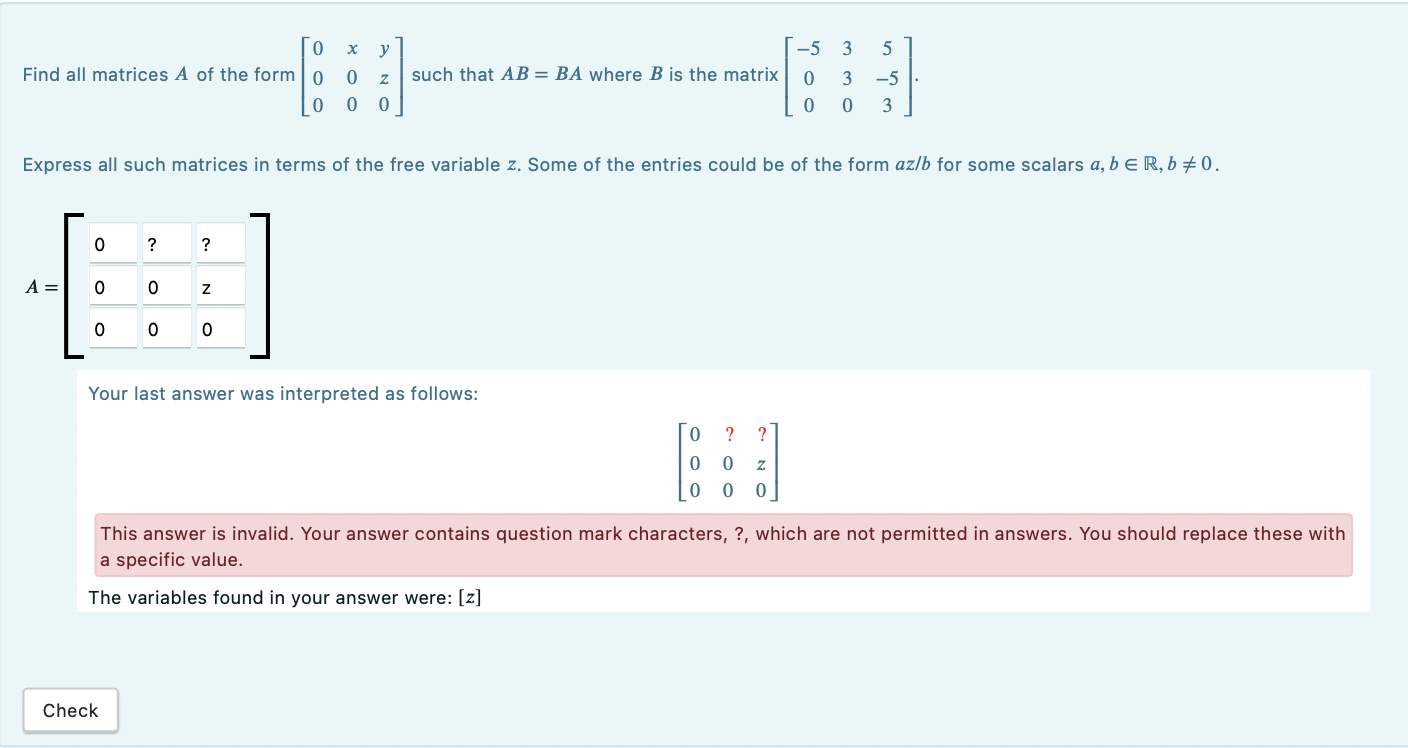 Solved Find all matrices A of the form ⎣⎡000x00yz0⎦⎤ such | Chegg.com