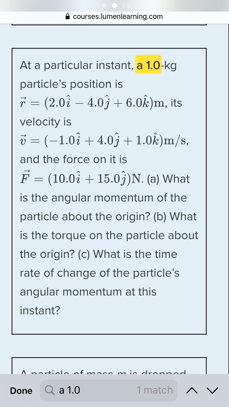 Solved courses.lumenlearning.com At a particular instant, a | Chegg.com