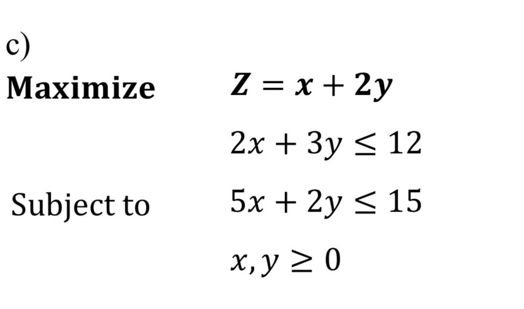 Solved Solve the following linear programming problems by | Chegg.com Solved Solve the following linear programming problems by | Chegg.com