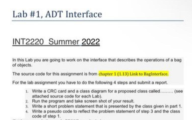 Code In Java Please Public Interface Chegg