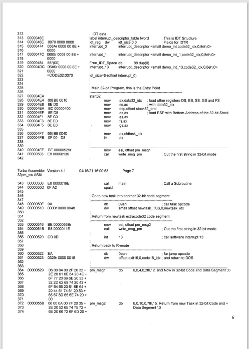 Solved In The 32 Bit Protected Mode Task Switching Demo 
