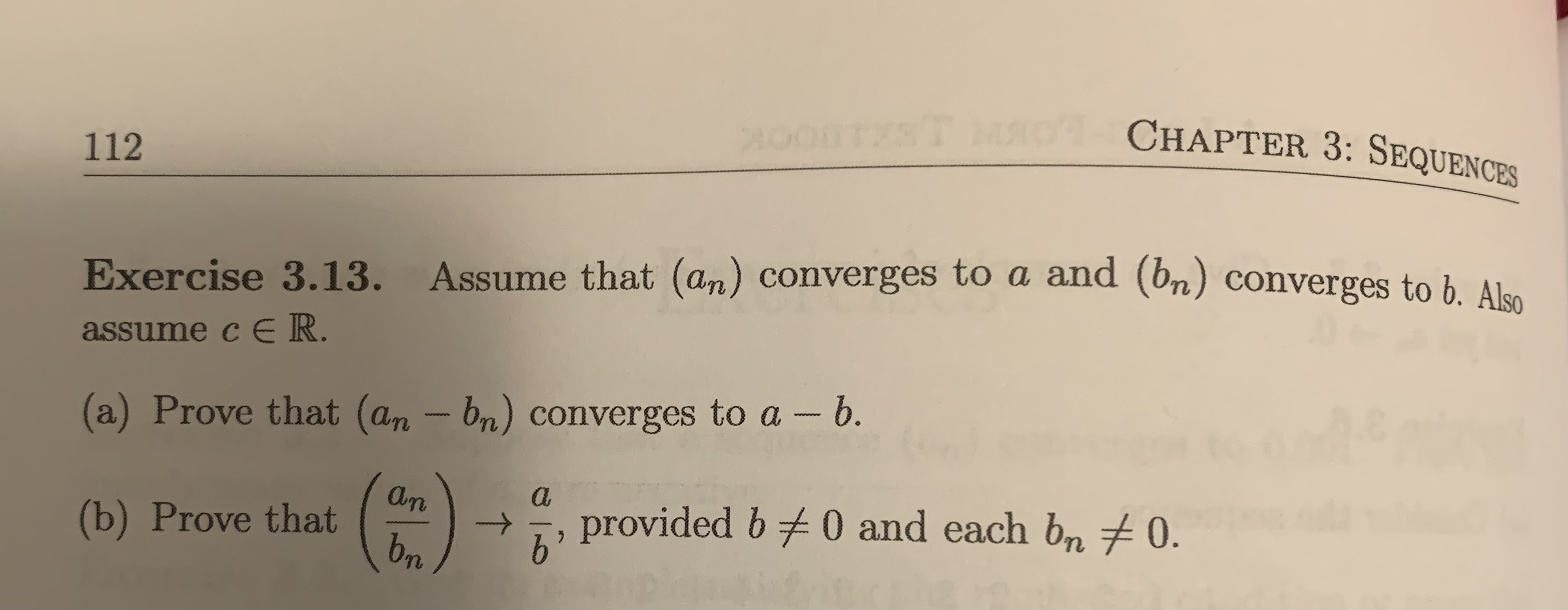Solved Exercise 3.13. Assume that (an) converges to a and | Chegg.com