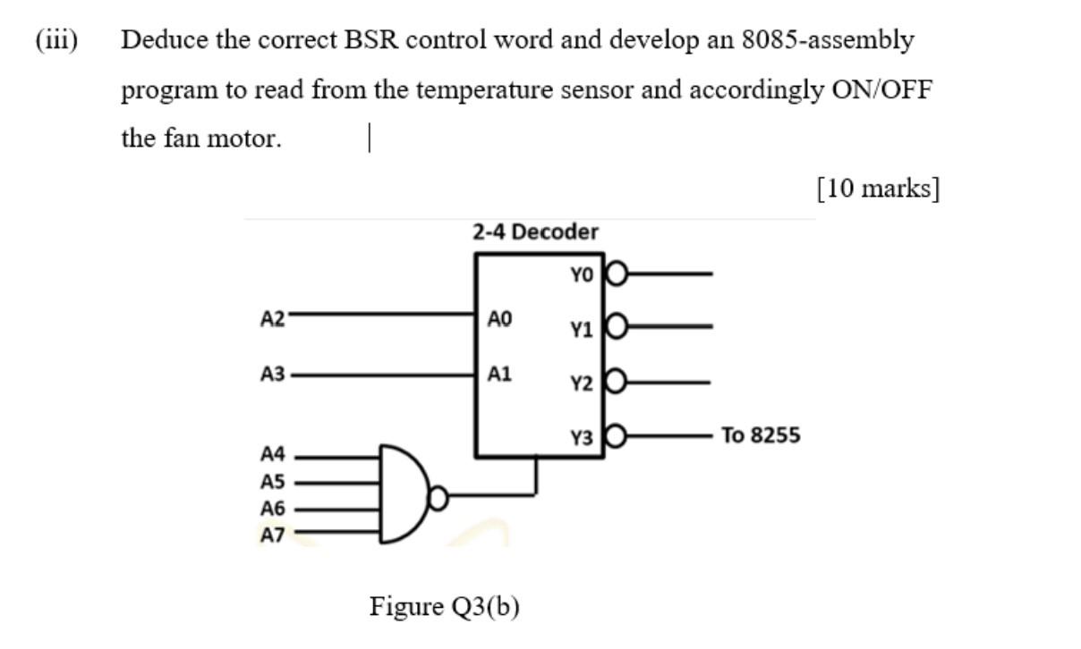Solved ii) Deduce the correct BSR control word and develop | Chegg.com