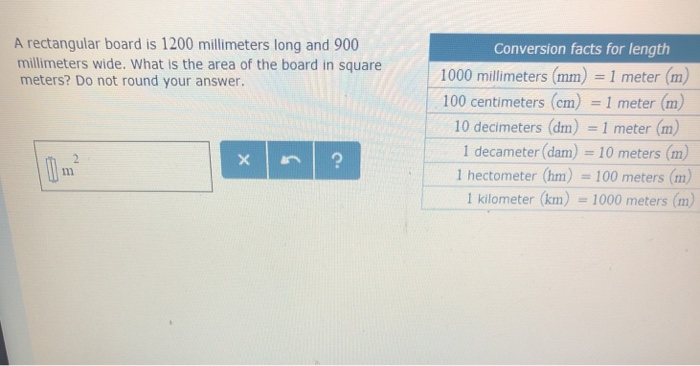 Solved A rectangular board is 1200 millimeters long and 900 | Chegg.com