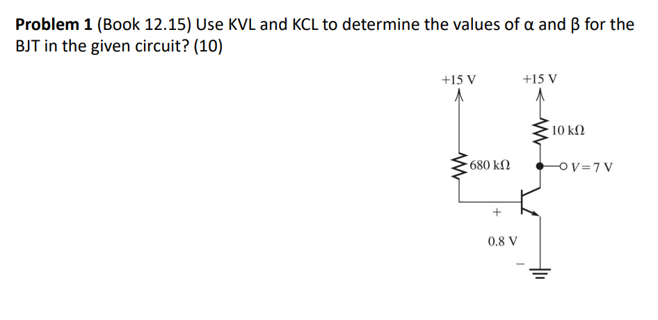 Solved Problem 1 (Book 12.15) Use KVL and KCL to determine | Chegg.com
