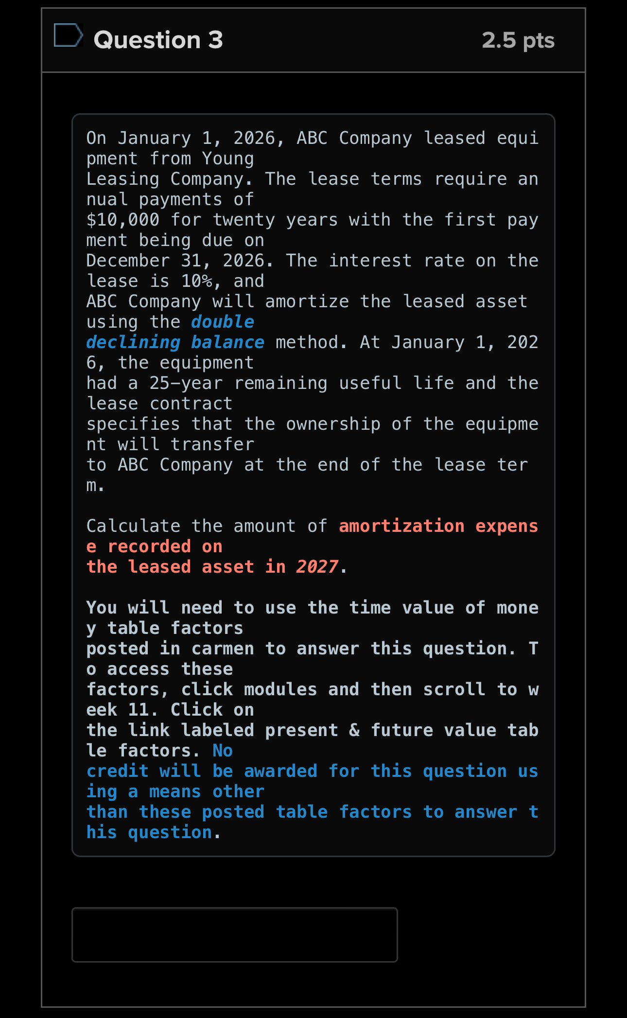 Solved On January 1, 2026, ABC Company leased equi pment | Chegg.com