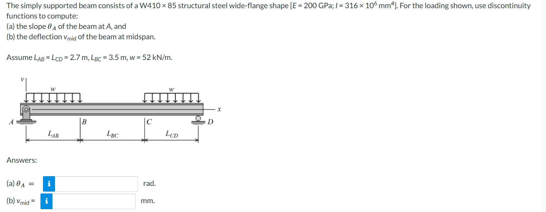 Solved The simply supported beam consists | Chegg.com