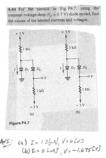 Solved 4.43 For the circuits in Fig. P4.7, using the | Chegg.com