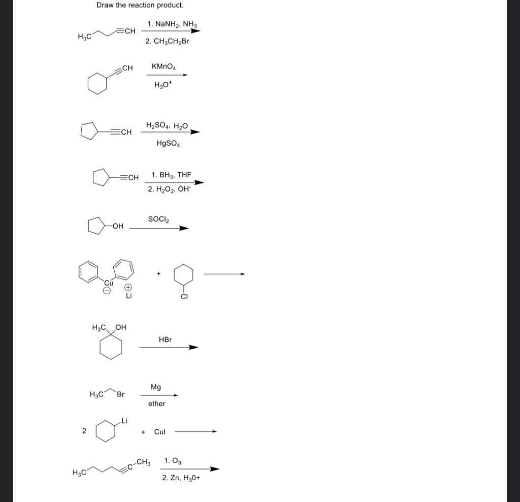 Solved Draw the reaction product. 1. NaNH2, NH3 ECH H3C 2. | Chegg.com