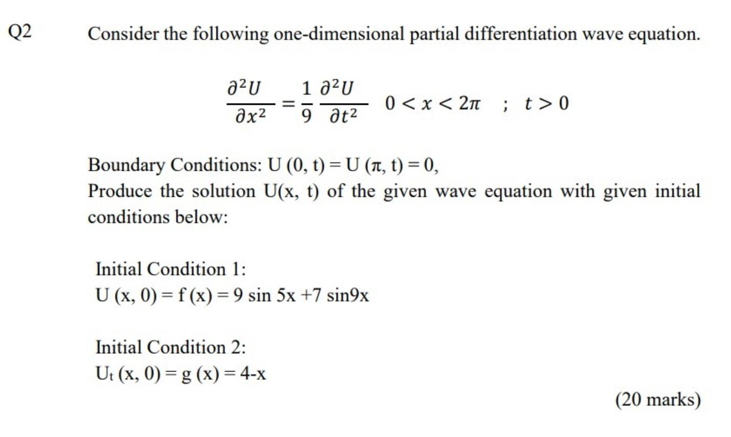 Solved Q2 Consider the following one-dimensional partial | Chegg.com