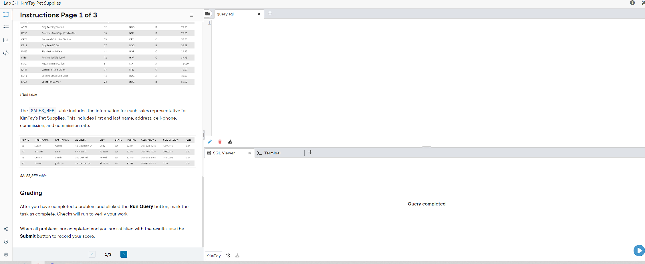 Solved Database Model: KimTay The management of KimTay Pet | Chegg.com