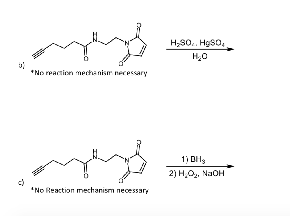 Solved H H2SO4, HgSO4 H20 b) *No reaction mechanism | Chegg.com