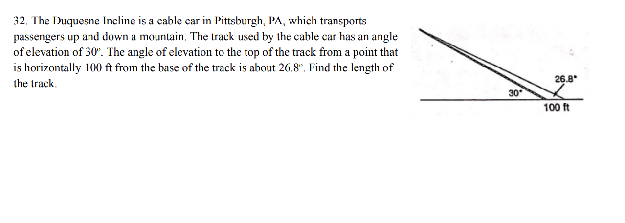 Solved The Duquesne Incline is a cable car in Pittsburgh, | Chegg.com