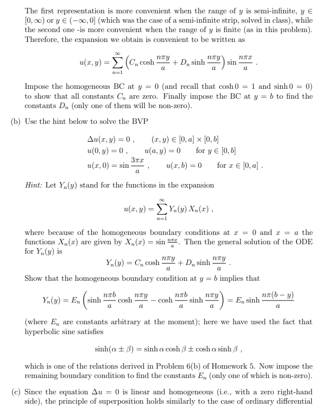 Problem 1. [Laplace equation in a rectangle with | Chegg.com