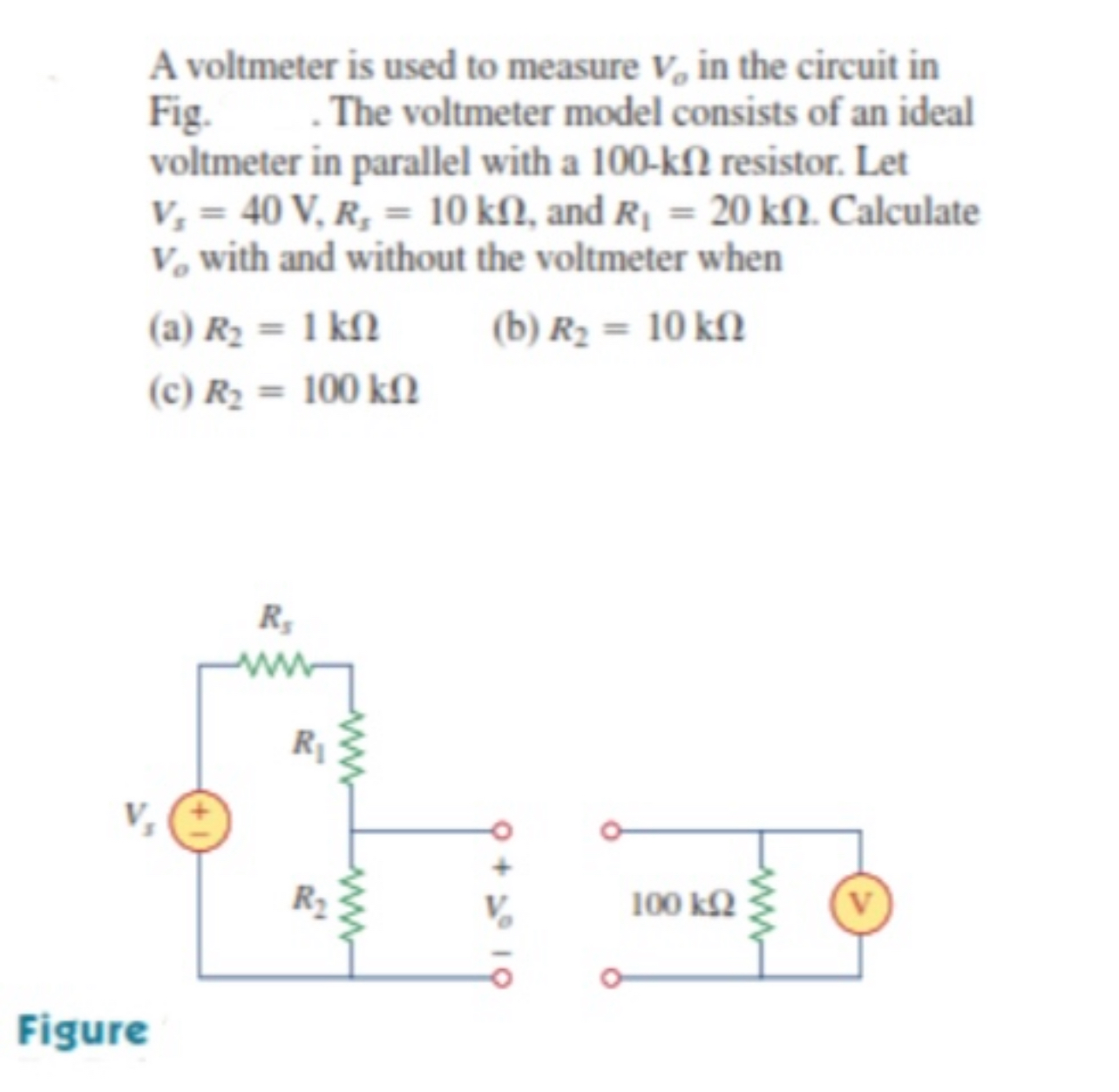 Solved A voltmeter is used to measure Vo in the circuit in | Chegg.com