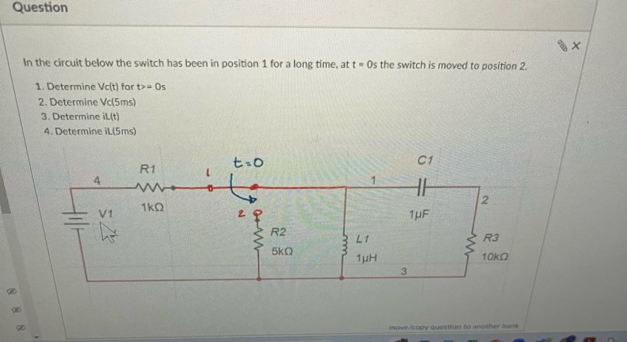 Solved In the circuit below the switch has been in position | Chegg.com