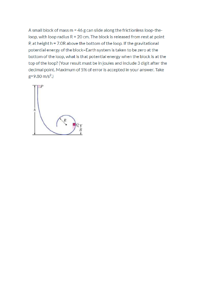 Solved A small block of mass m = 46 g can slide along the | Chegg.com
