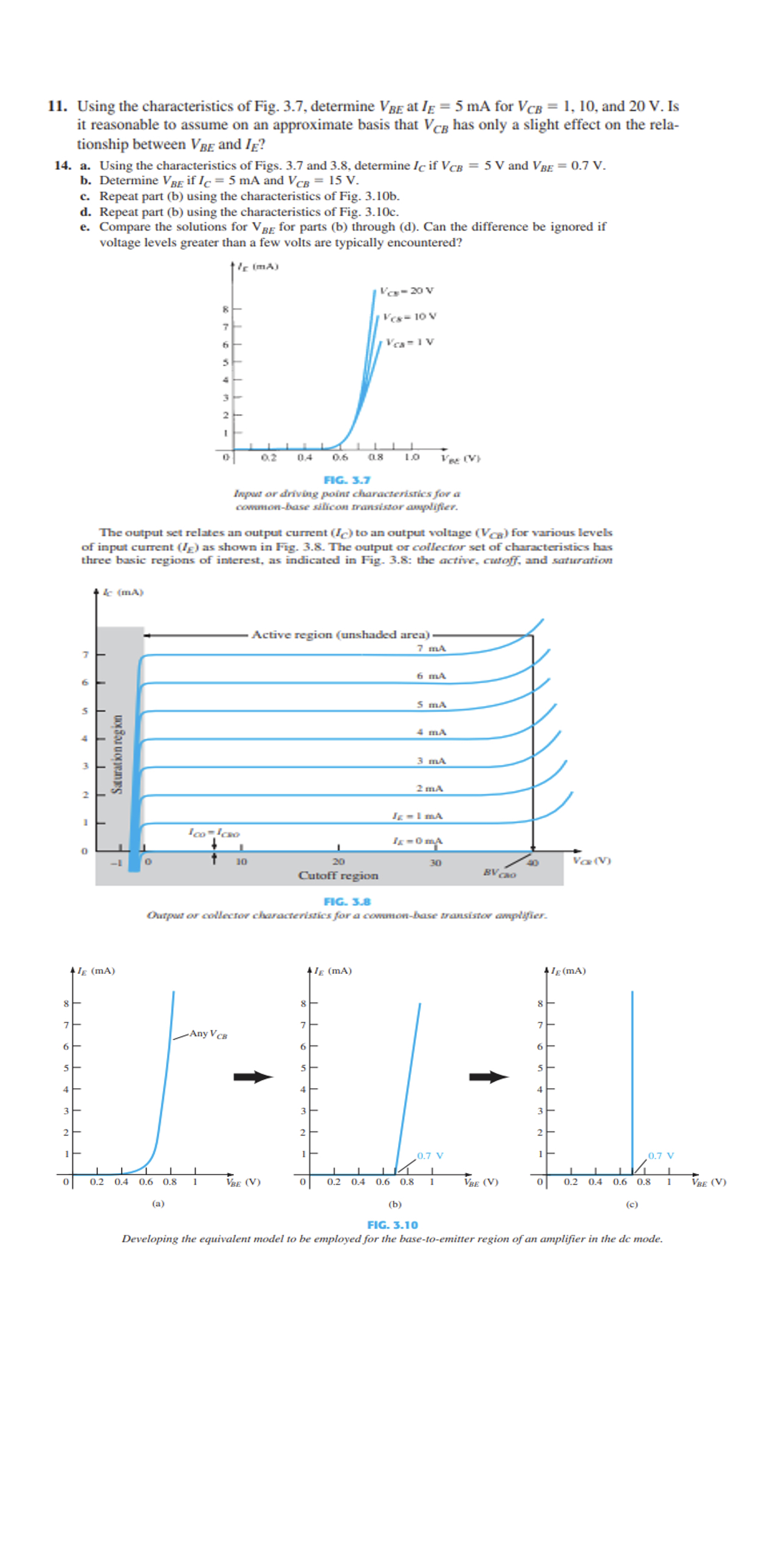 Solved 11. Using the characteristics of Fig. 3.7, determine | Chegg.com
