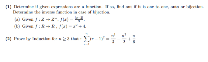 Solved (1) Determine if given expressions are a function. If | Chegg.com
