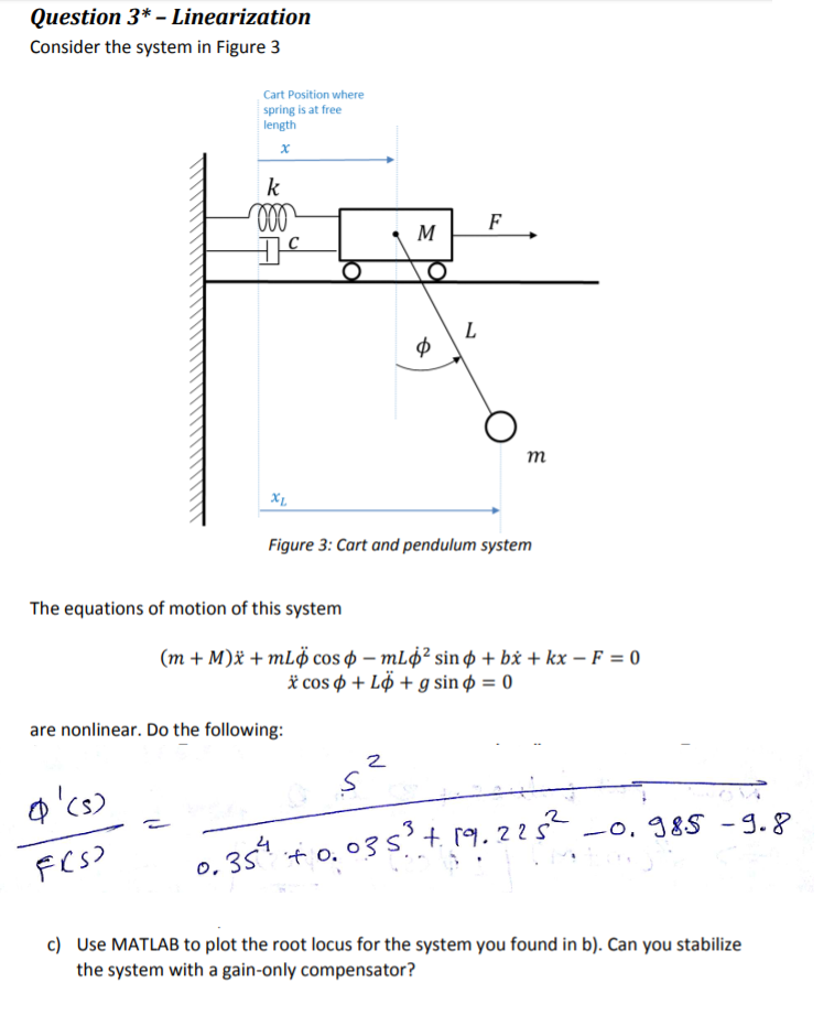 Solved Question 3*- Linearization Consider the system in | Chegg.com Solved Question 3*- Linearization Consider the system in | Chegg.com