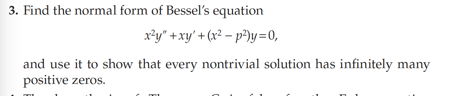 Solved Find the normal form of Bessel's | Chegg.com