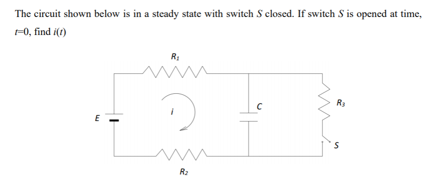 Solved The circuit shown below is in a steady state with | Chegg.com