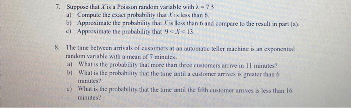 Solved 7. Suppose that X is a Poisson random variable with | Chegg.com
