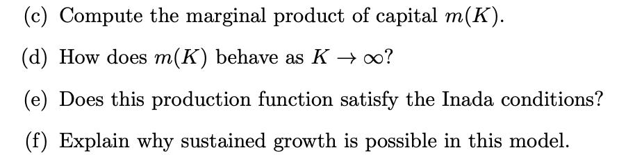 Solved Consider The Following Production Function