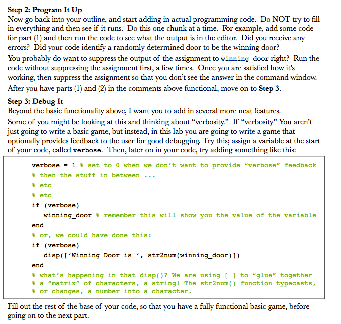 Step 2: Program It Up Now go back into your outline, | Chegg.com