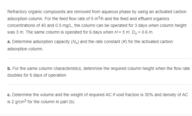 Refractory organic compounds are removed from aqueous | Chegg.com