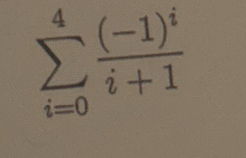 Solved Write each sum in expanded form. ∑i=04(-1)ii+1 | Chegg.com Solved Write each sum in expanded form. ∑i=04(-1)ii+1 | Chegg.com