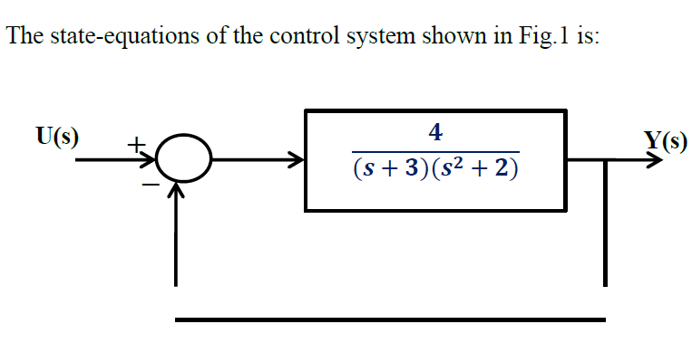 Solved The state-equations of the control system shown in | Chegg.com