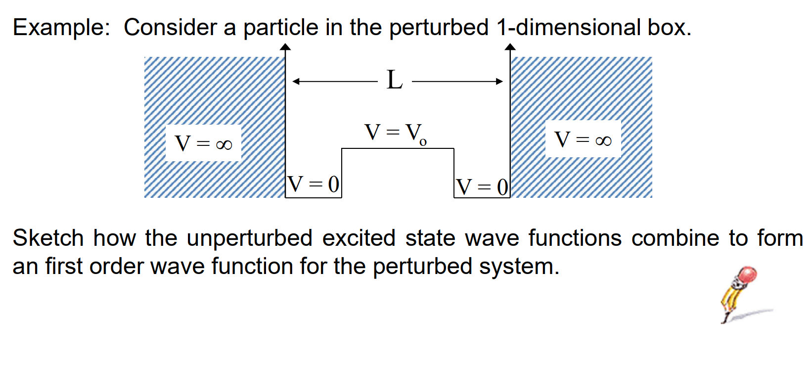 Example: Consider a particle in the perturbed | Chegg.com