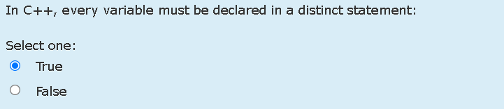 Solved In C++?r ﻿every variable must be declared in a | Chegg.com