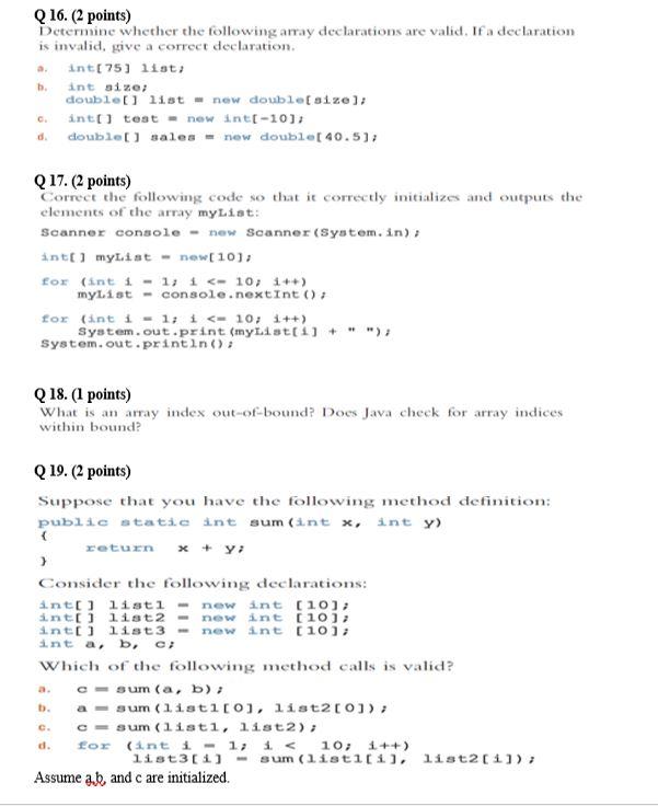 Solved Q13. (1 points) Show the output of the following | Chegg.com