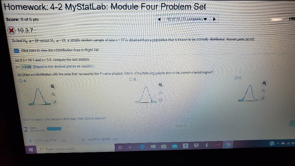 Solved Homework: 4-2 MyStatLab: Module Four Problem Set | Chegg.com