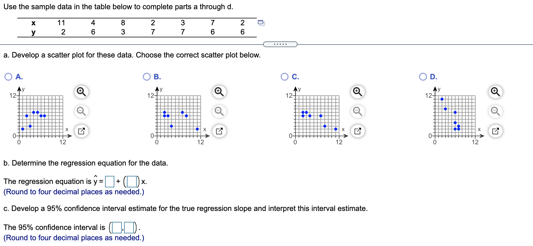Solved Use the sample data in the table below to complete | Chegg.com
