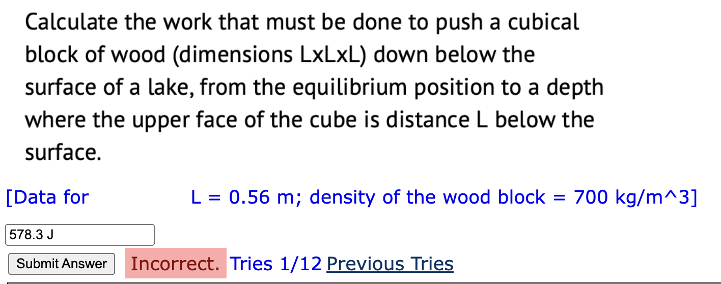 Solved Calculate the work that must be done to push a | Chegg.com