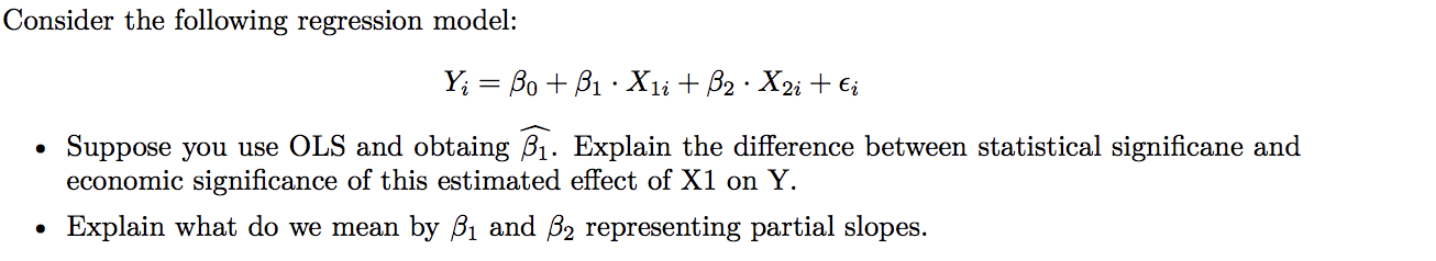 Solved Consider the following regression model: . Yį = Bo + | Chegg.com
