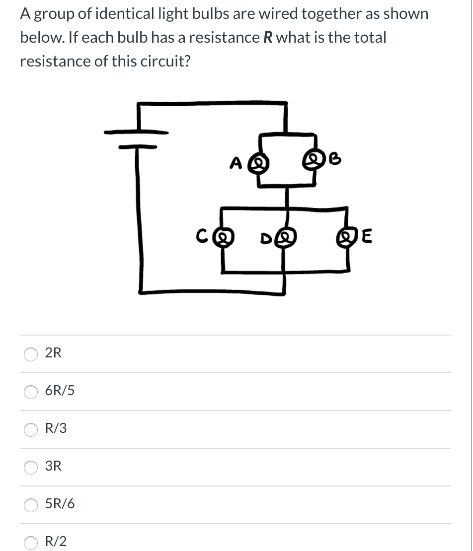 Solved A group of identical light bulbs are wired together | Chegg.com
