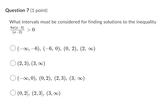 Solved Question 7 (1 ﻿point)What intervals must be | Chegg.com