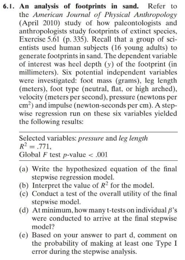 Solved An analysis of footprints in sand. Refer to the | Chegg.com