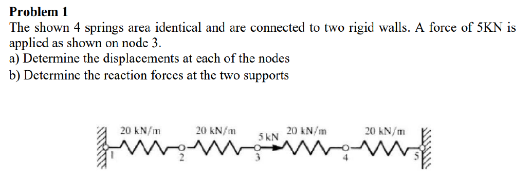 Solved Problem I The shown 4 springs area identical and are | Chegg.com