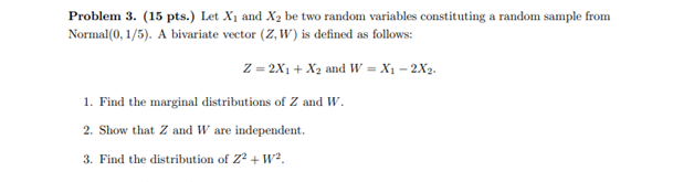 Solved Problem 3 15 Pts Let Xand X2 Be Two Random 