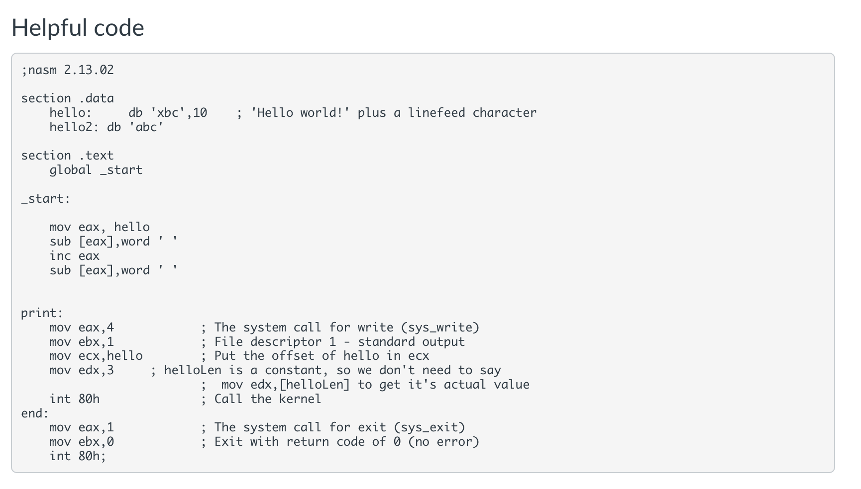 Solved Assignment Write a loop to loop through a 4 byte | Chegg.com