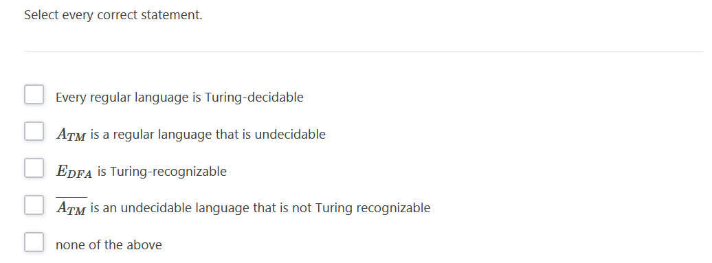 Solved Select every correct statement. Every regular | Chegg.com