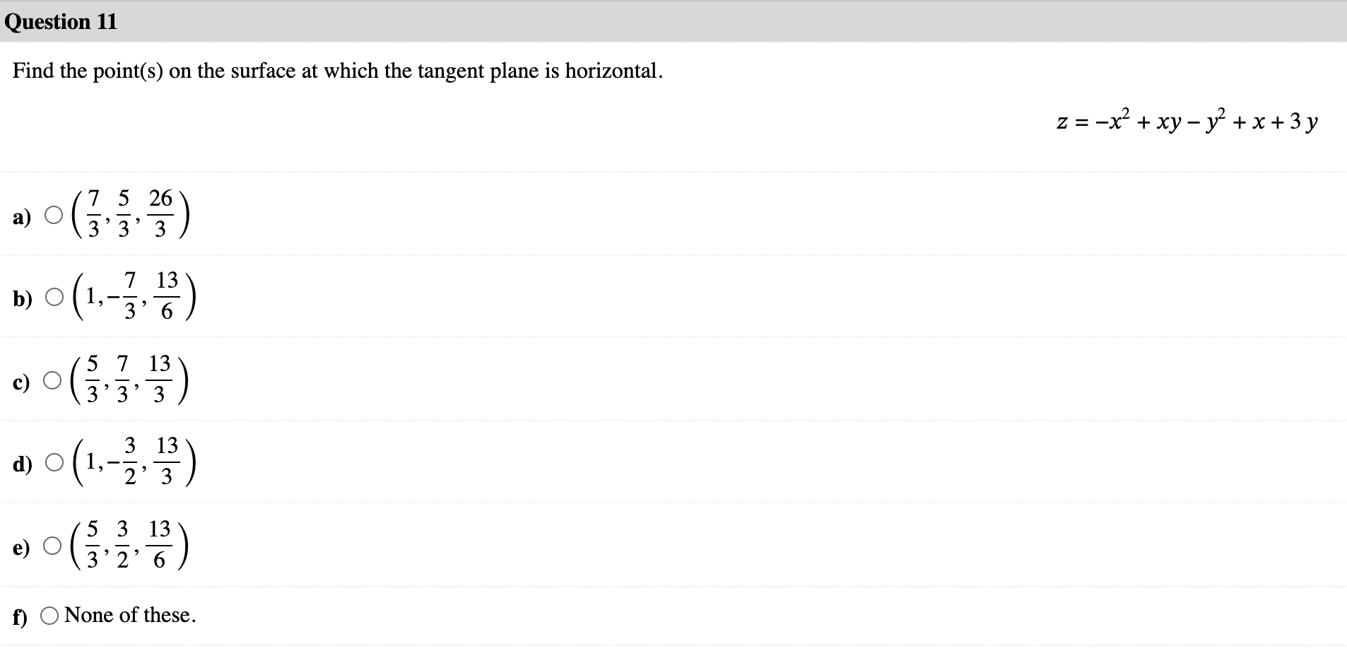 Solved Find the point(s) on the surface at which the tangent | Chegg.com