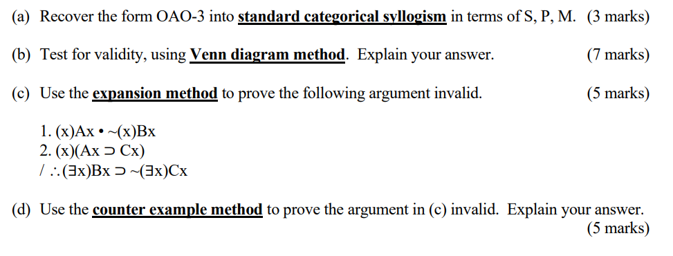 Solved (a) Recover the form OAO-3 into standard categorical | Chegg.com