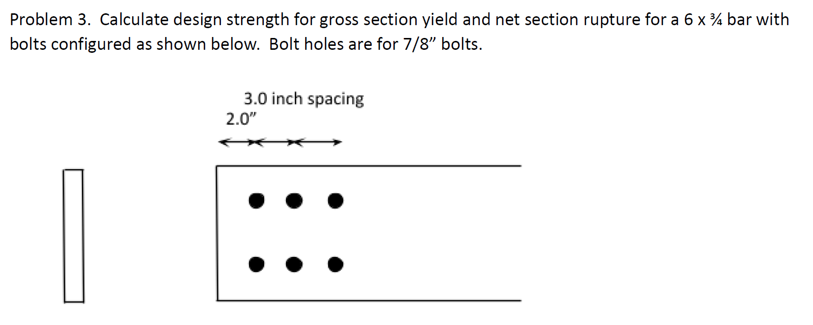 Solved Problem 3. Calculate design strength for gross | Chegg.com