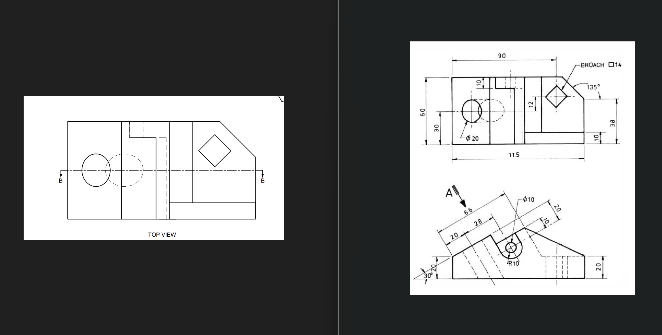 Solved Using AutoCAD:reproduce the given top view;draft a | Chegg.com